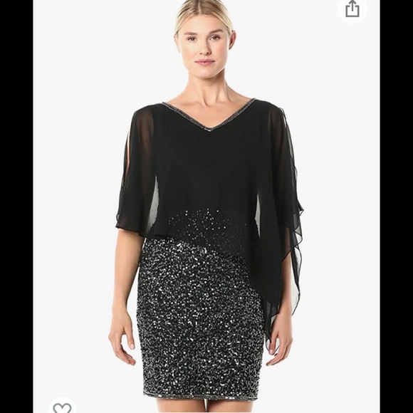 J Kara | Dresses | J Kara Womens Caplet Short Cocktail Beaded Dress ...